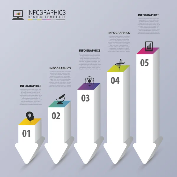Infographic Template Icons Options Steps Stairs Can Used Workflow Layout Stock Vector by ...