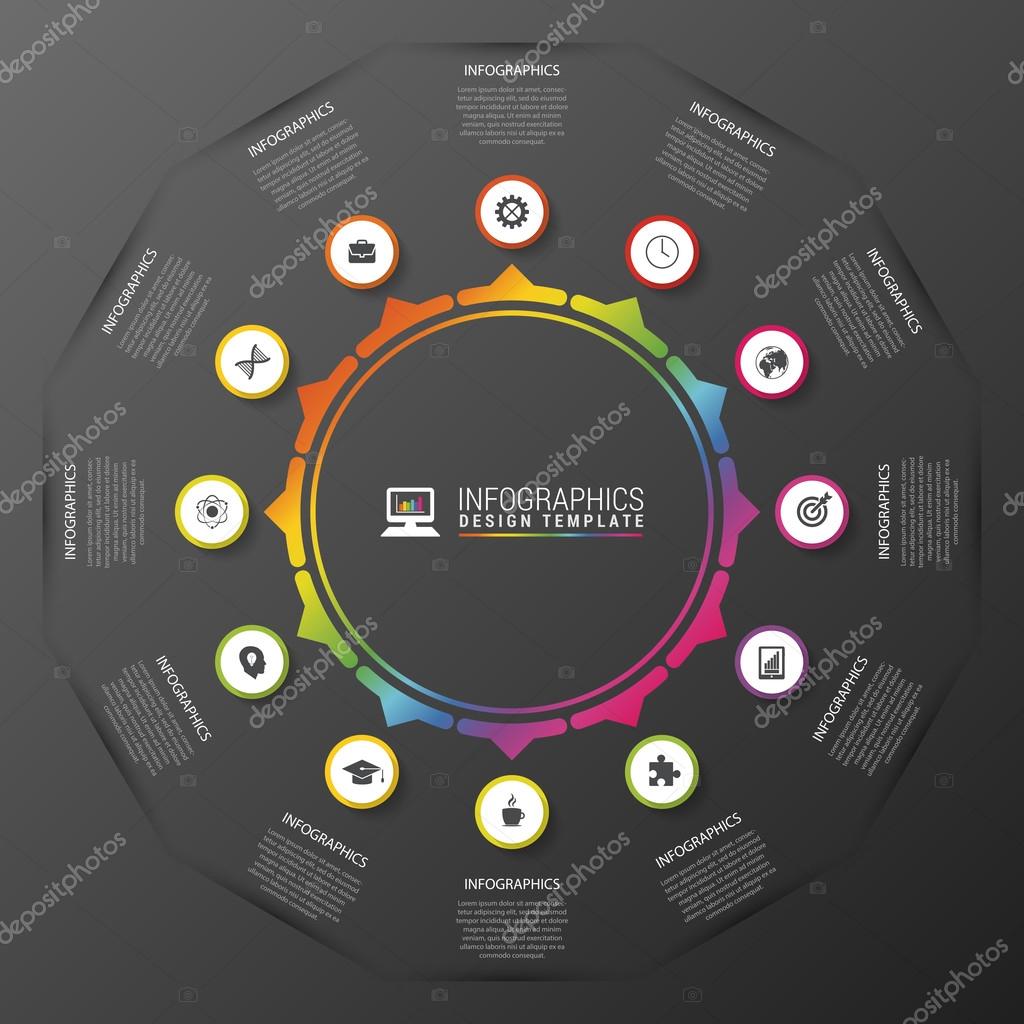 Infographics circle. Modern design template. Vector illustration Stock ...