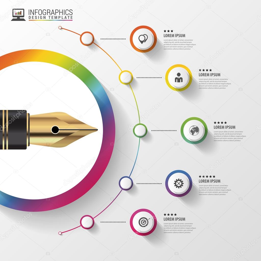 Education pen. Infographics design template. Vector Stock Vector Image ...