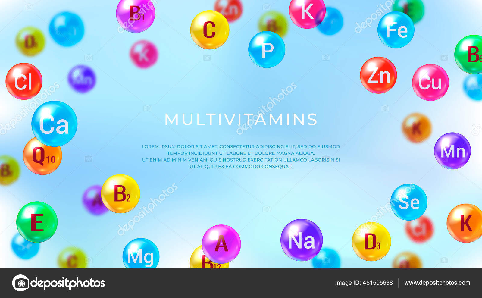Essential Vitamins Minerals Multi Vitamin Complex Poster Different ...