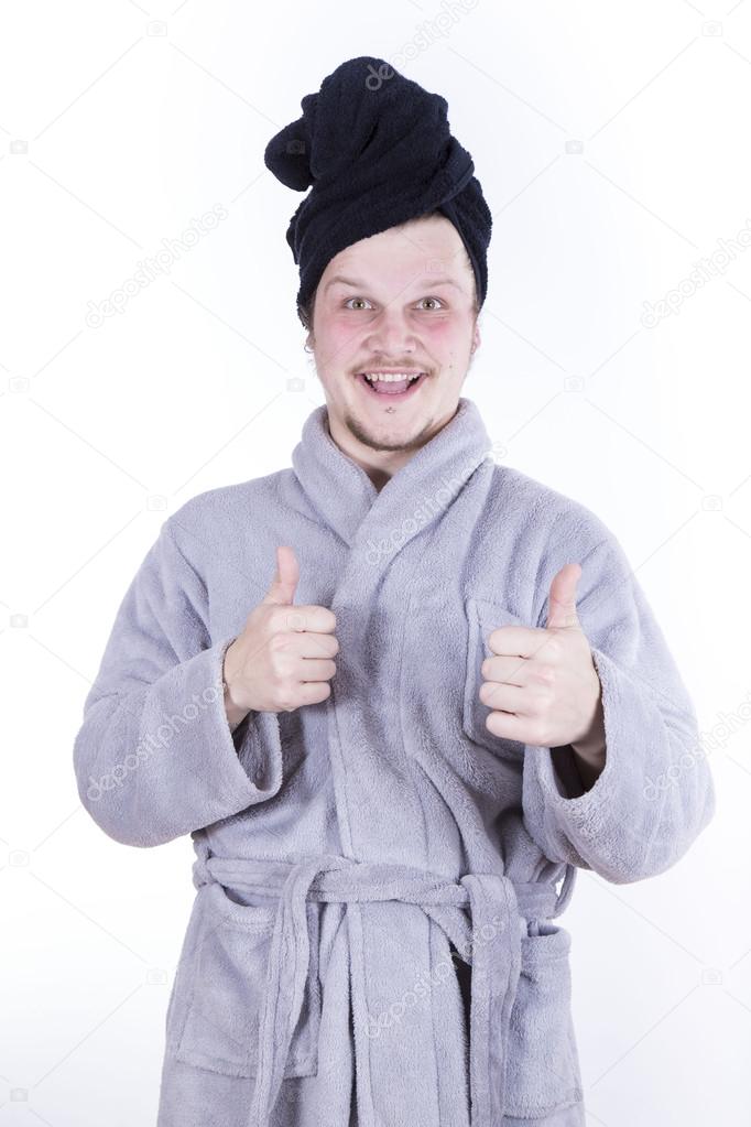 A Funny Guy In Bathrobe
