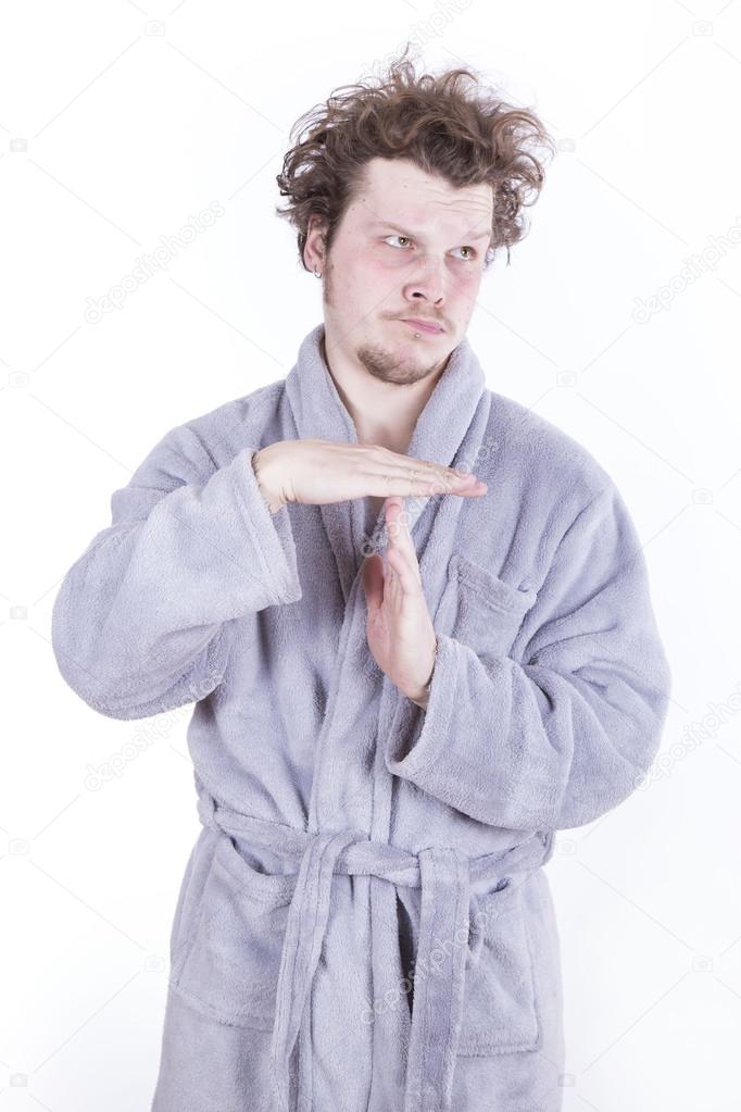 A Funny Guy In Bathrobe