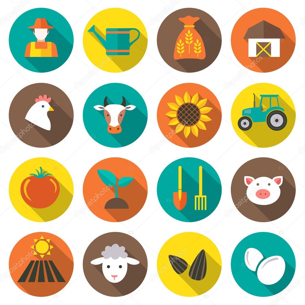Farming, harvesting and agriculture icons — Stock Vector © Rimmarii ... Farming, harvesting and agriculture icons — Stock Vector © Rimmarii ...