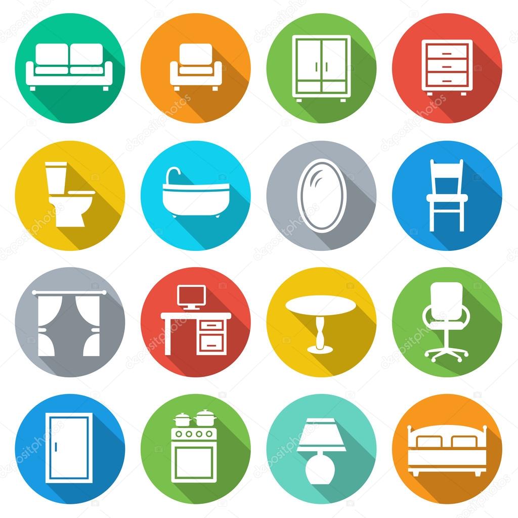 Furniture Icons Set — Stock Vector © Rimmarii 70508277