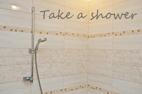 Tiled Bathroom Shower — Stock Photo © dvoevnore #13537120