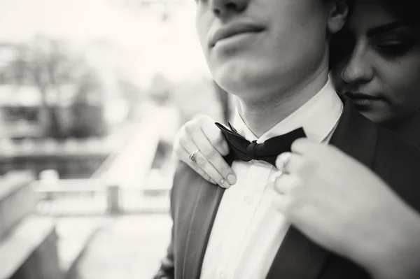 Young beautiful couple portrait bow tie - Stock Image - Everypixel