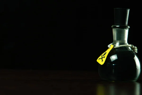 Vial Poison Hazard Warning Label Dark Background Toning Short Focus ...