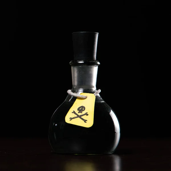 Vial Poison Hazard Warning Label Dark Background Toning Short Focus ...