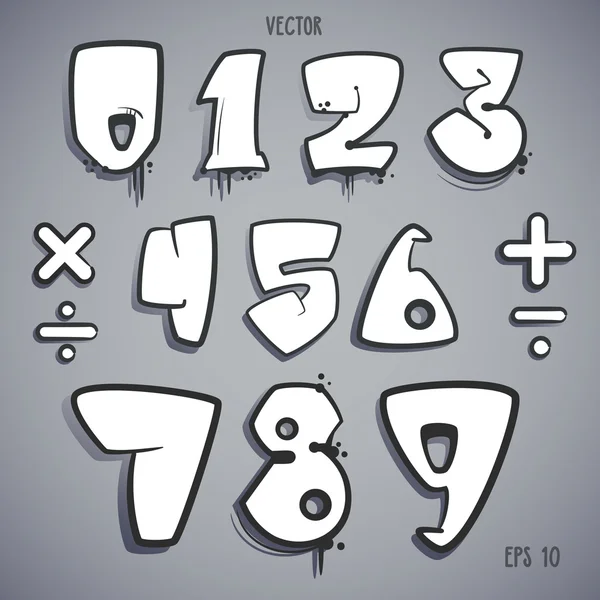 Colorful sketchy hand drawn numbers — Stock Vector © yayayoyo #26727359