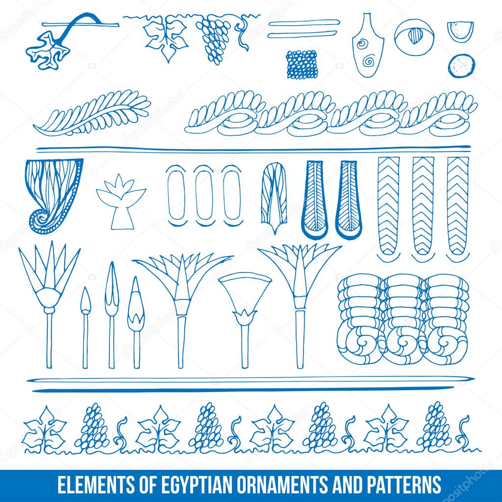 Linear Egyptian ornaments and patterns Stock Vector Image by ©samui ...
