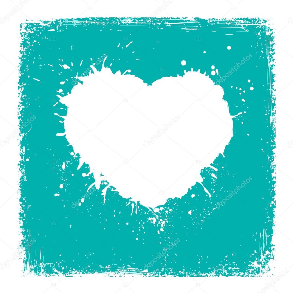 Paint blue Heart from vintage texture paper Valentines day card vector ...