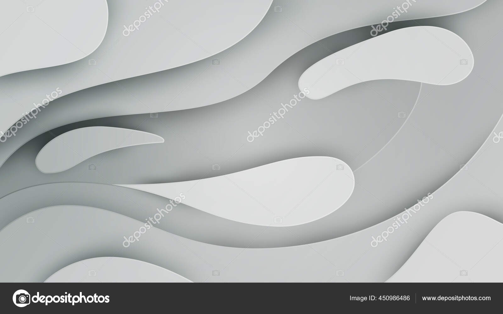 Abstract Paper Cut White Clean Background Simple Shapes Modern Vector ...