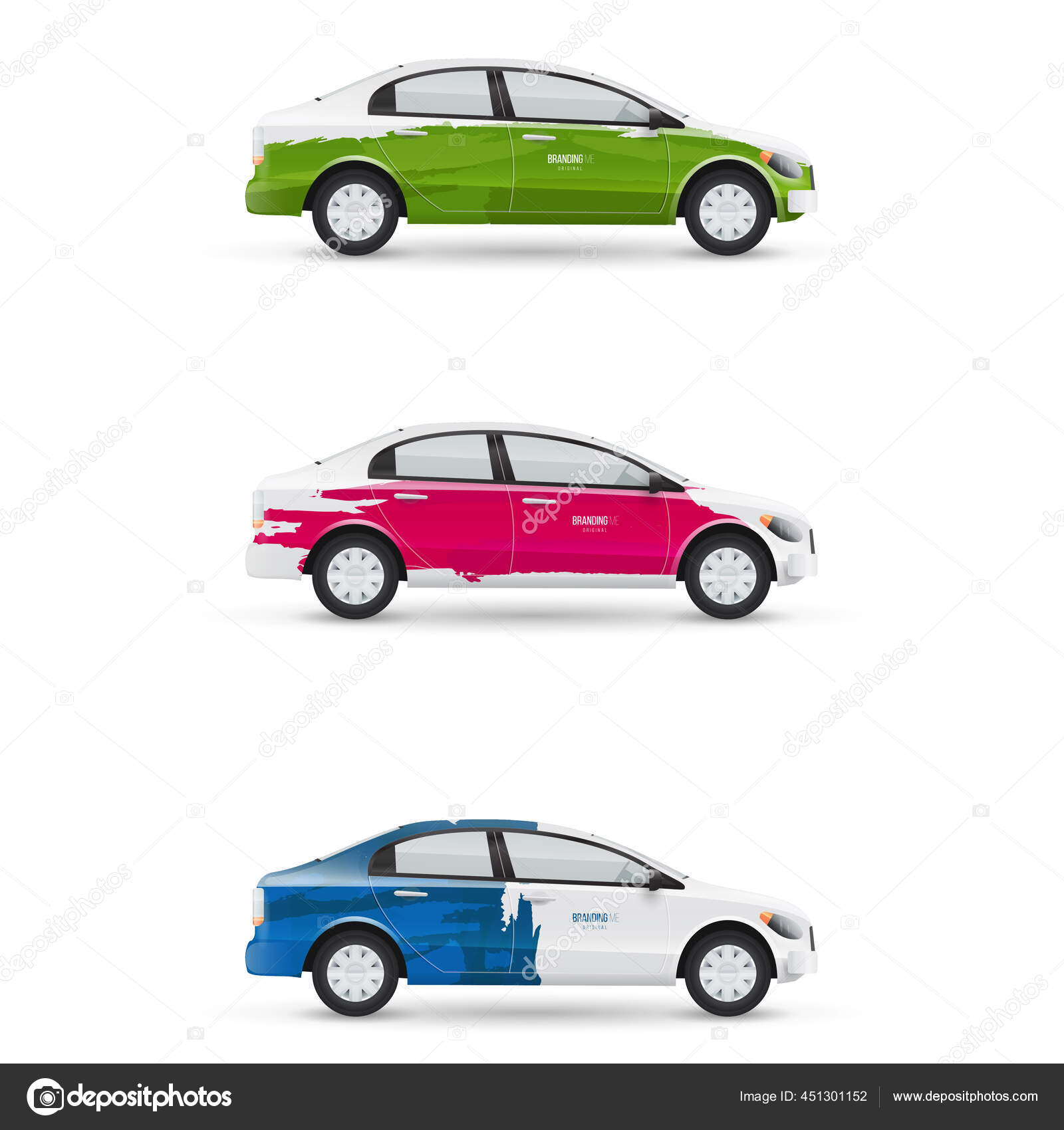 Mockup Carro Passageiros Branco Conjunto Modelos Design Para Transporte ...