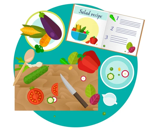 Flat design food and cooking banner — Stock Vector © Ciripasca #80468698