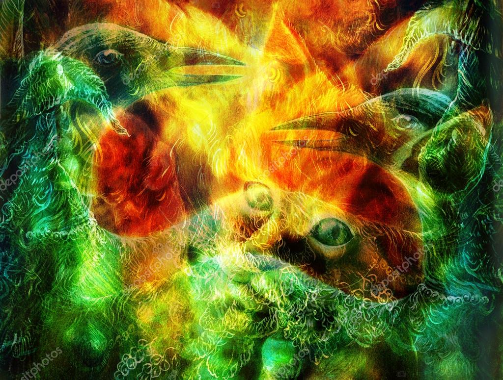Green Phoenix Bird