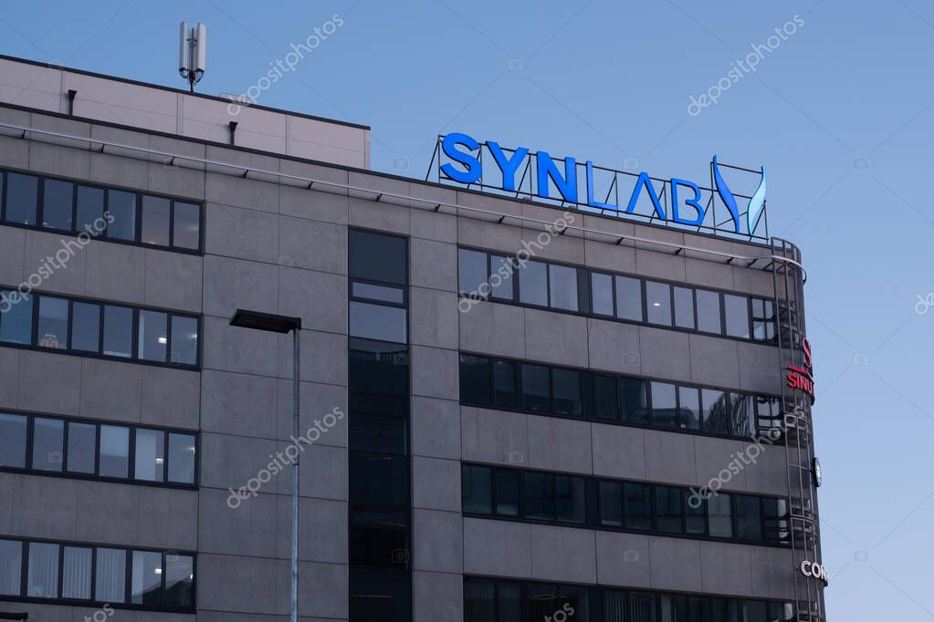Tallin, Estonia - 04.08.2021: Synlab main building facility in Tallinn ...