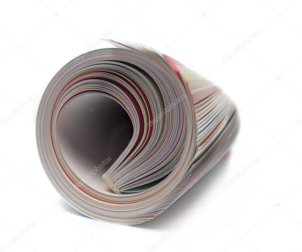 Rolled up magazine on white Stock Photo by ©Stuartbur 72572407