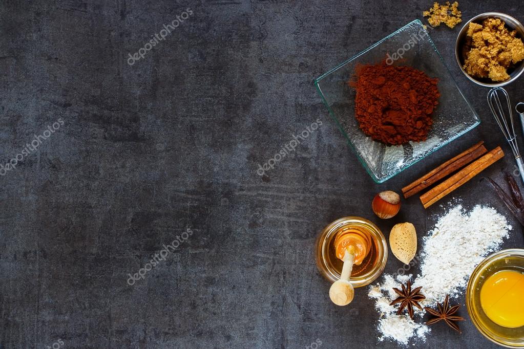Baking ingredients background Stock Photo by ©yuliyagontar 97993610