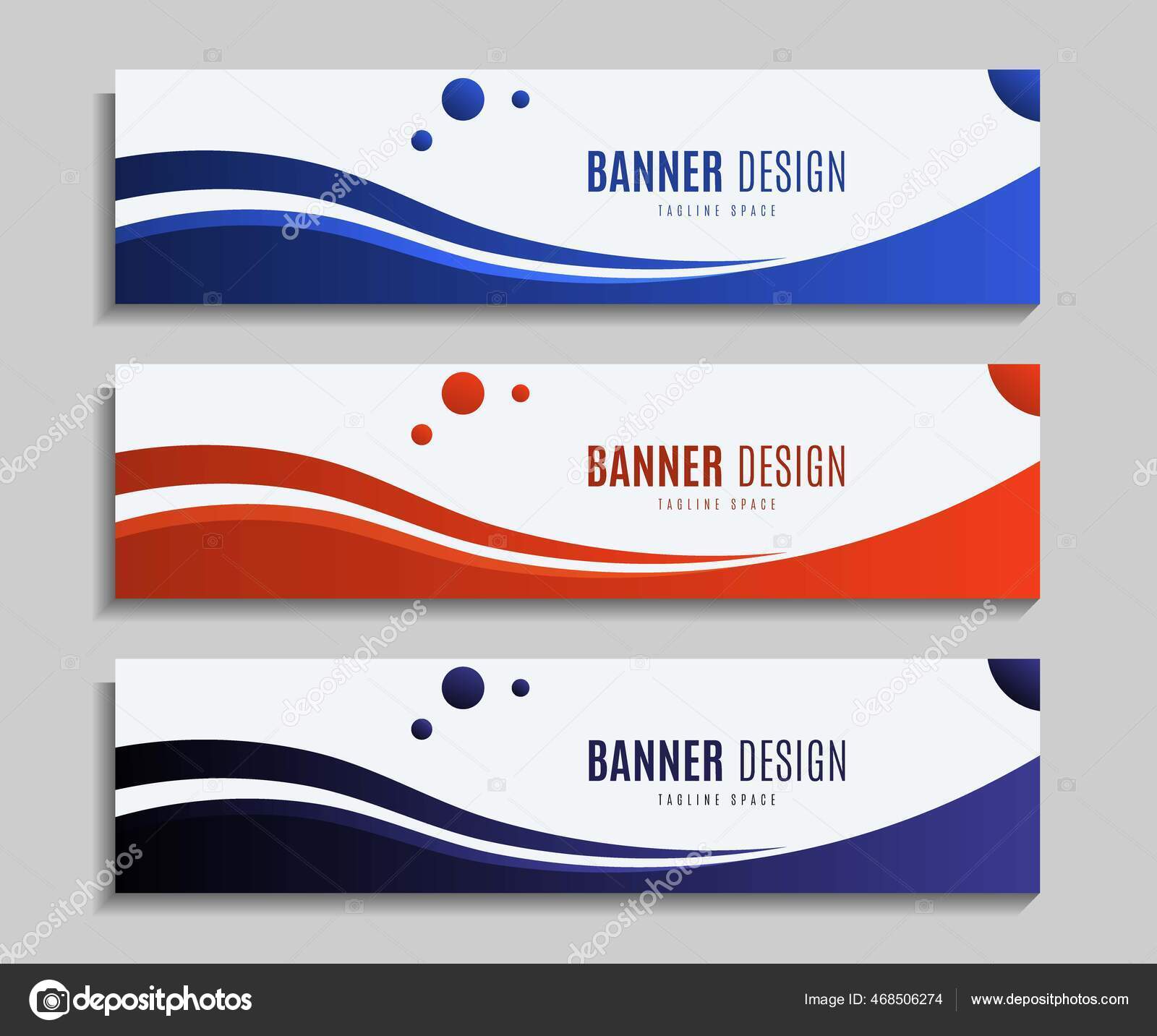 Modern Colorful Gradient Curve Web Banner Geometric Shape Design Stock ...