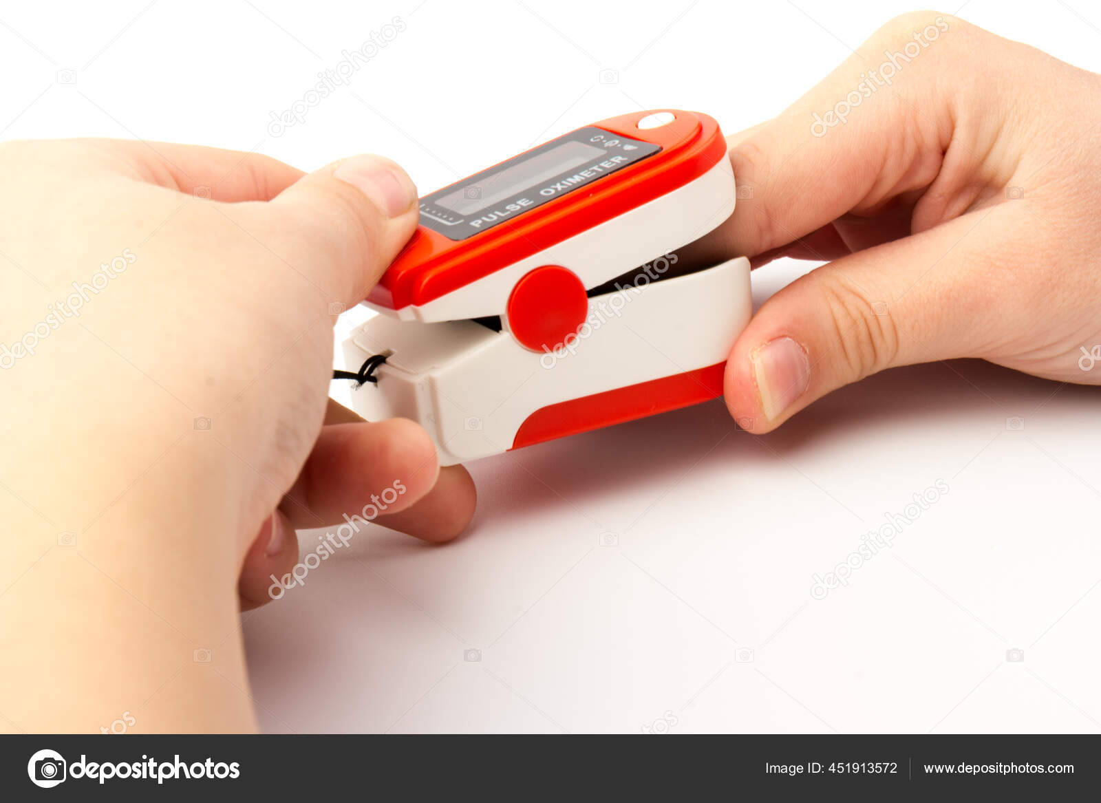 Pulse Oximeter Used Measure Pulse Rate Oxygen Levels Healthy Concept ...