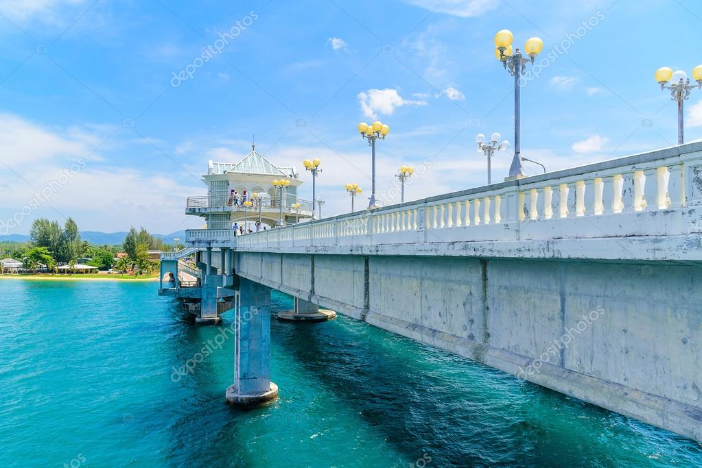 The Sarasin Bridge with blue sky background at Phuket Island,Thailand ...