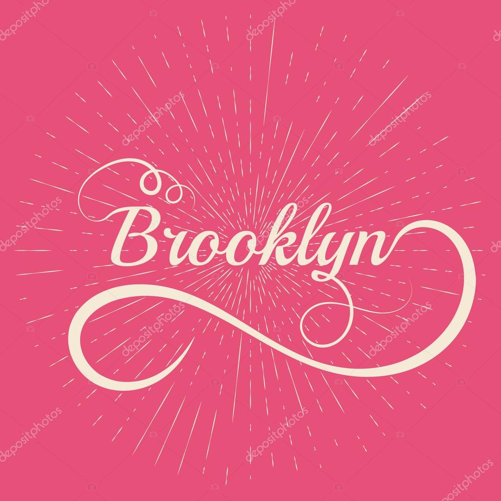 Lettering Brooklyn. Stock vector — Stock Vector © Amelisk #102582644