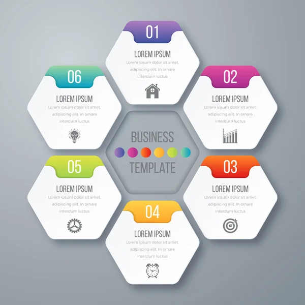 Vector illustration infographics six options. Stock Vector Image by ...