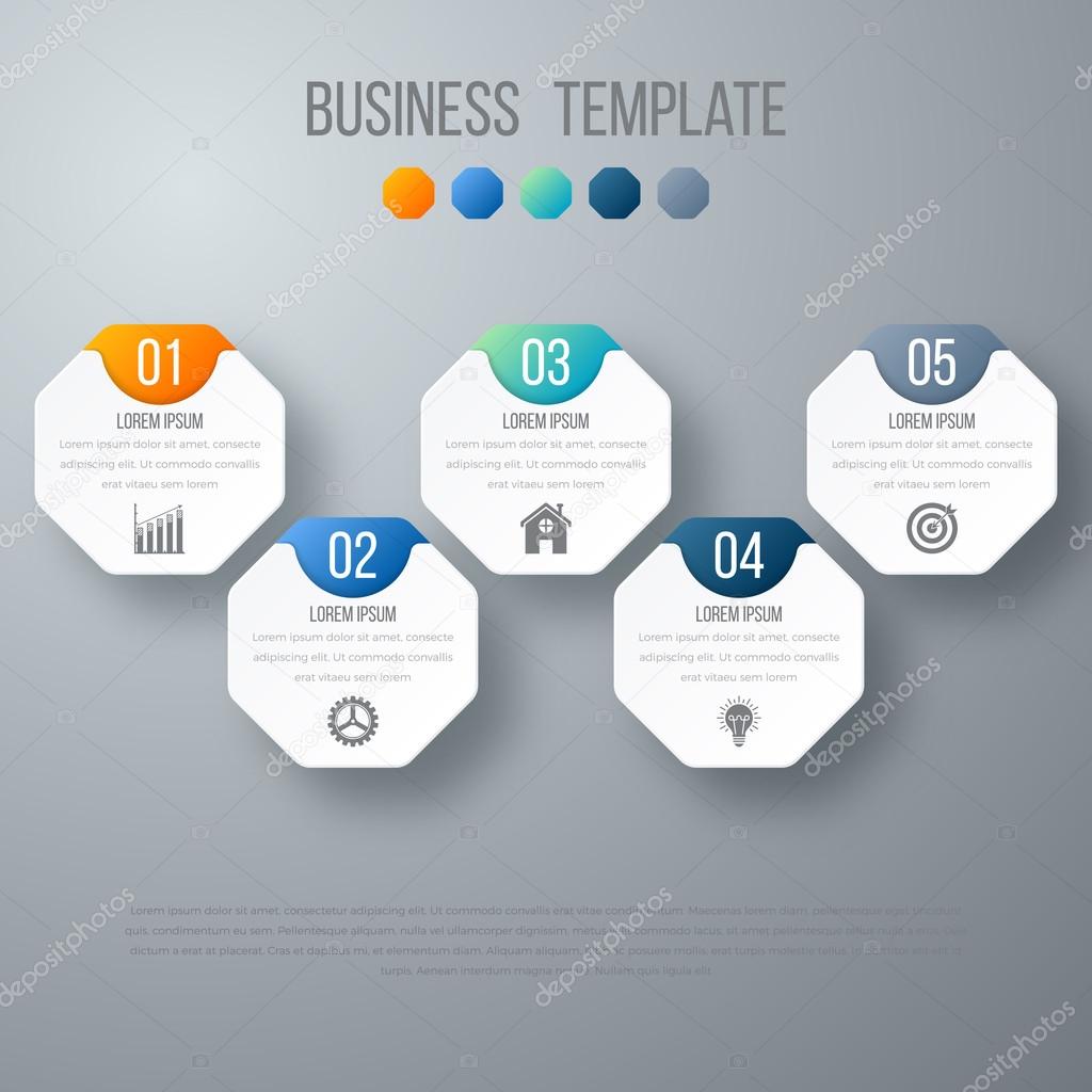 Vector illustration infographics five options. Stock Vector by ©Amelisk ...
