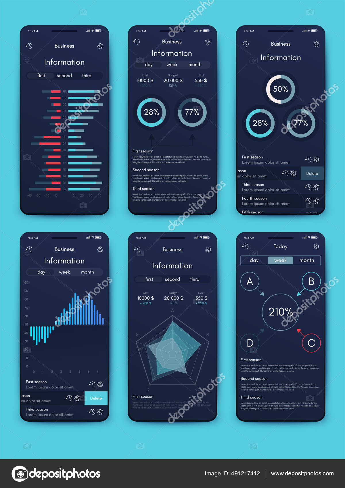 Vector Graphics Infographics Mobile Phone Template Creating Mobile ...