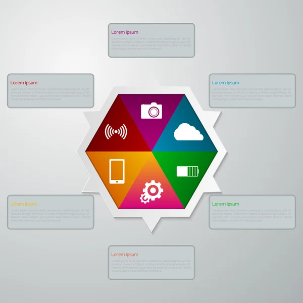 Infographic Concept with Hexagons - Flow Chart Design - Timeline Stock ...