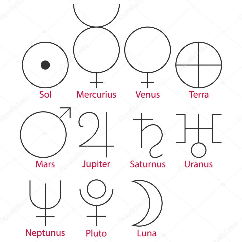 Vector illustration of astrological symbols Stock Vector Image by ...
