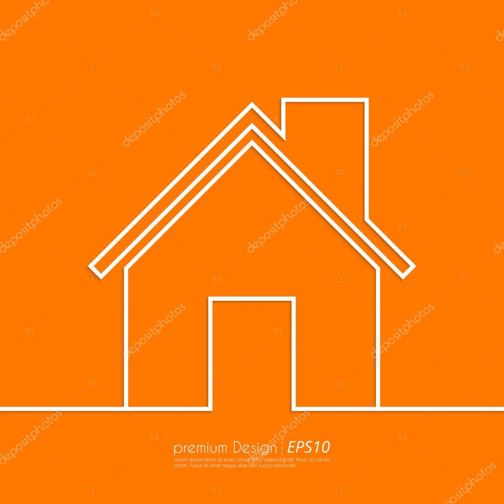 Stock Vector Linear icon house. Flat design Stock Vector by ©Amelisk ...