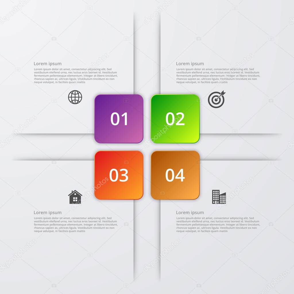 Vector illustration of four square infographics Stock Vector by ...