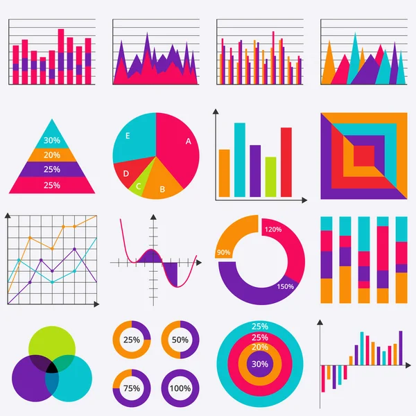 Business data market charts diagrams and graphs — Stock Vector ...