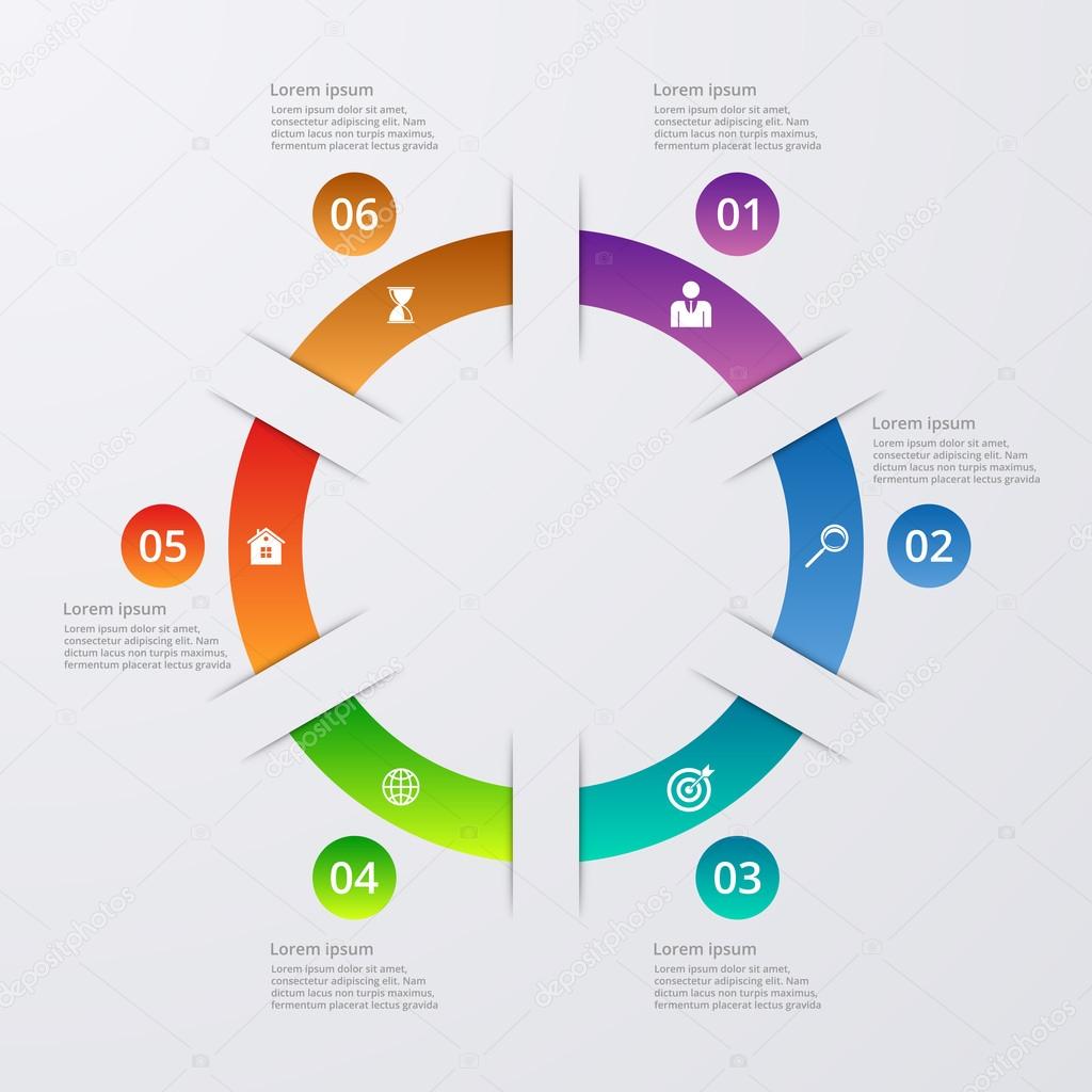 Vector illustration infographics six options — Stock Vector © Amelisk ...