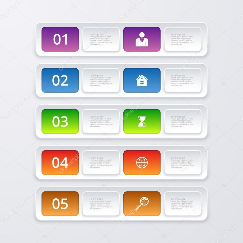 Vector illustration infographic five options — Stock Vector © Amelisk ...