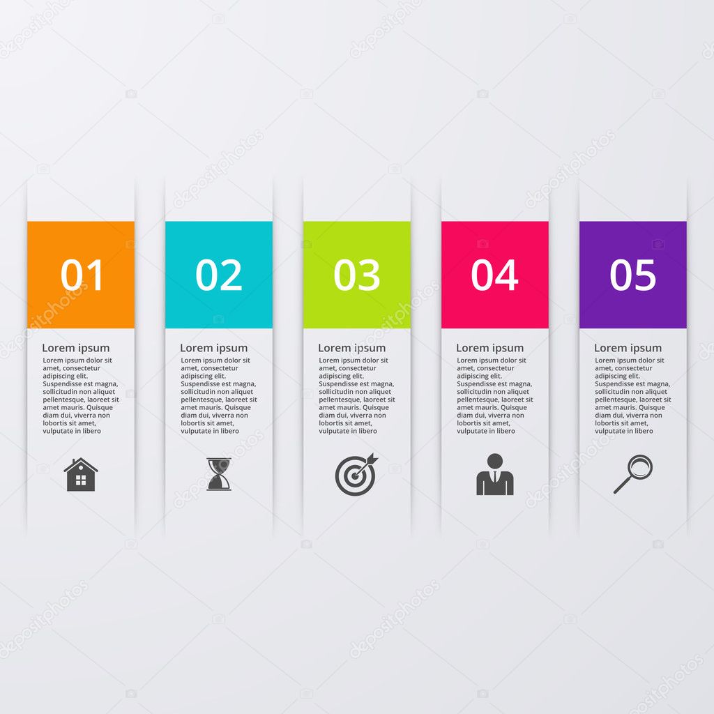 Vector illustration infographic five options — Stock Vector © Amelisk ...