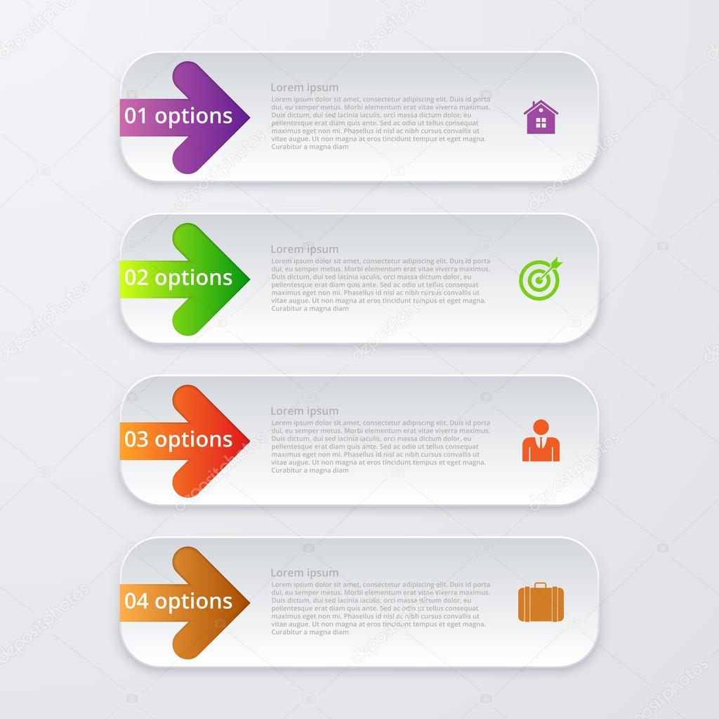 Vector illustration infographics four options — Stock Vector © Amelisk ...