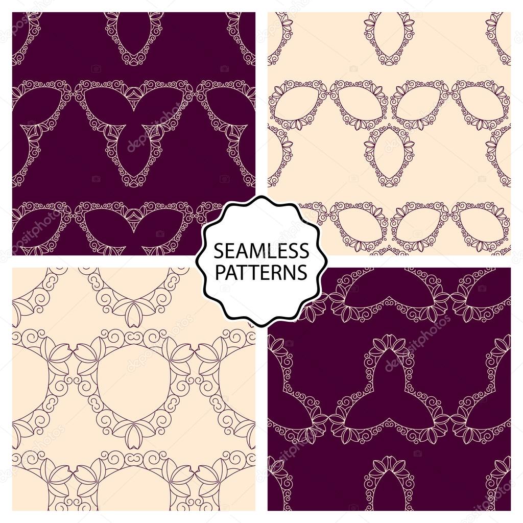 Vector illustration of a set of linear seamless patterns Stock Vector ...