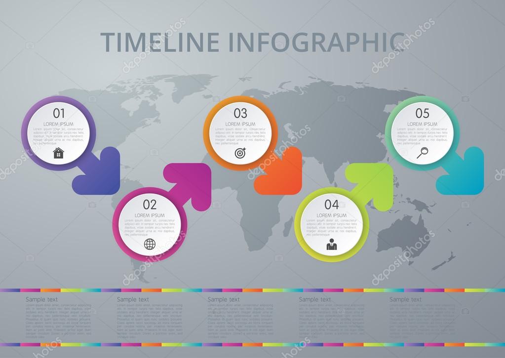 Desain infografis minimal. Dapat digunakan untuk tata letak alur kerja ...