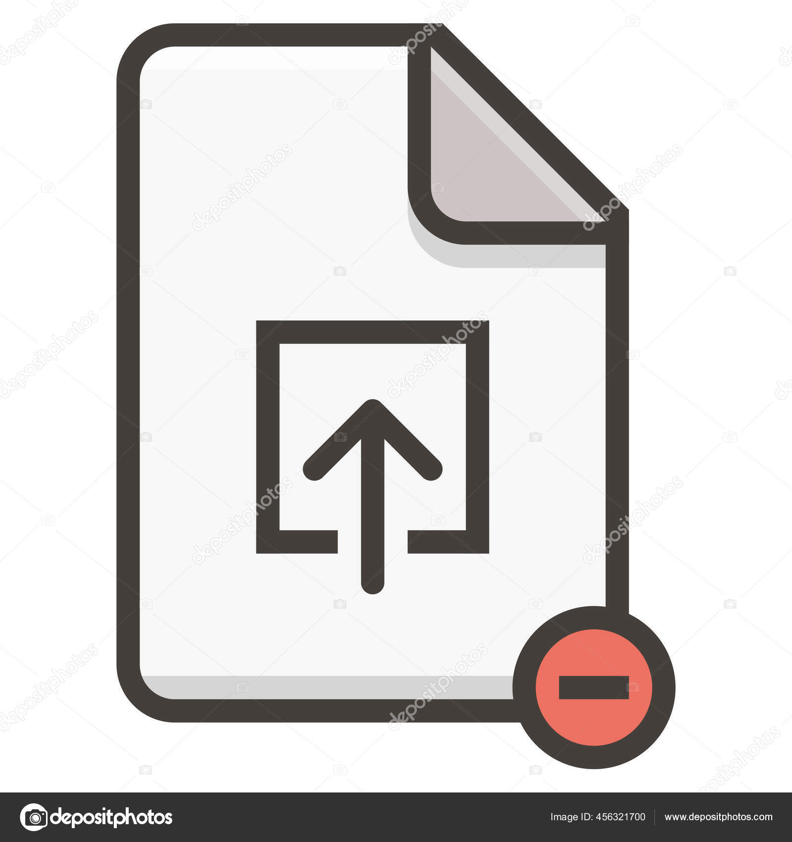 Document File Upload Arrow Remove Icon Stock Vector Image by ...