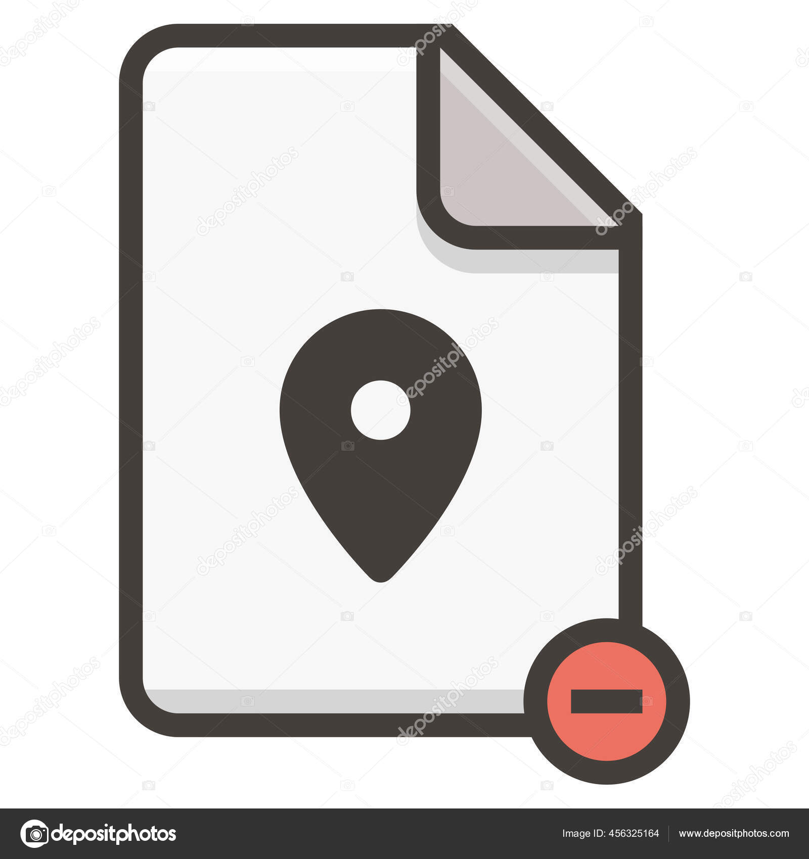 Document File Marker Map Remove Pin Location Icon Stock Vector by ...