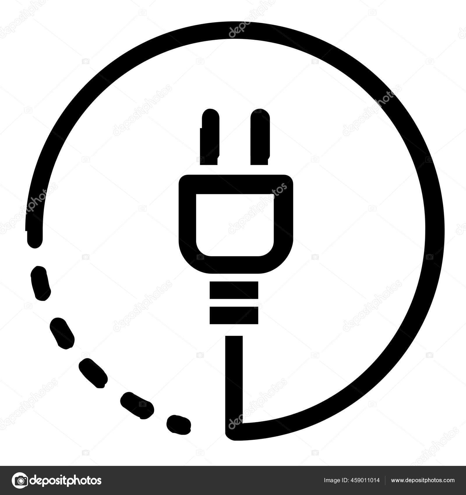 Icono Enchufe Electricidad Por Cable Estilo Outline Vector de stock ...