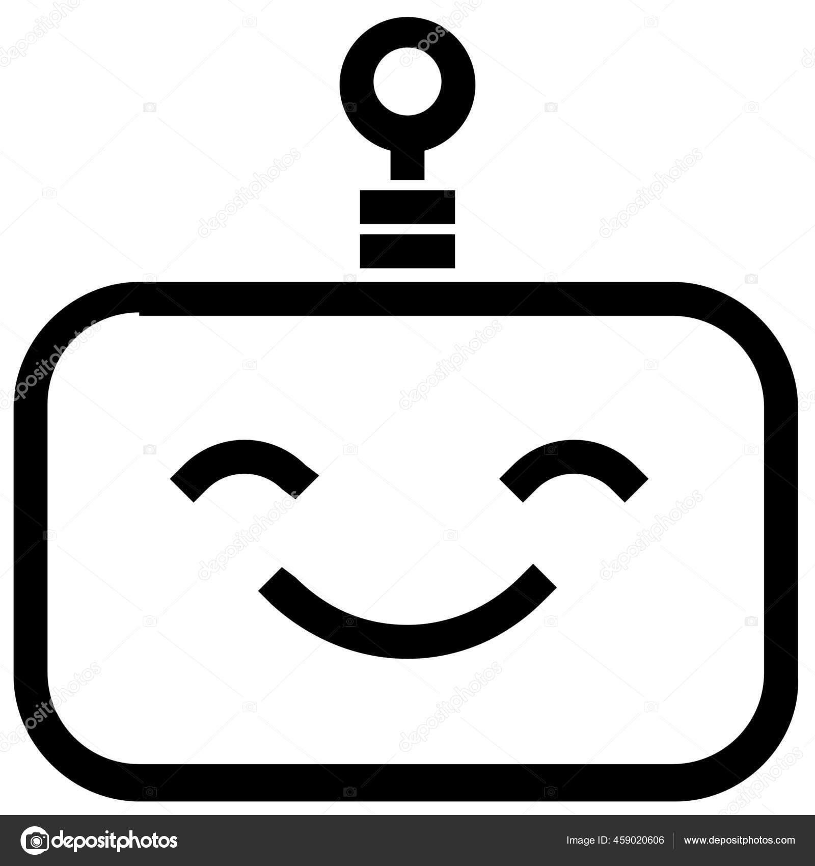 Emoticon Robot Smile Icon Outline Style Stock Vector by ©iconfinder ...