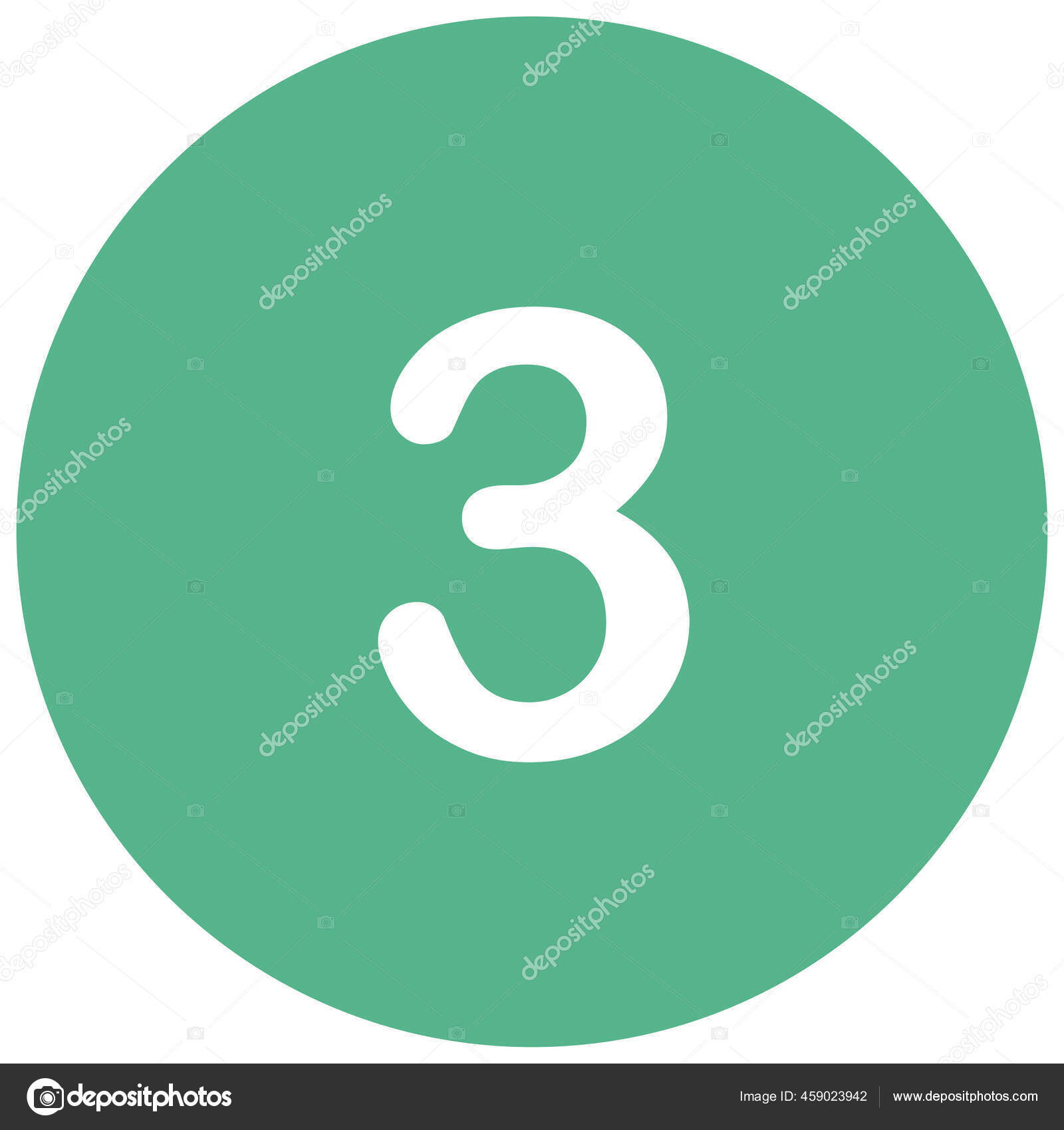 Number Mathematics Three Icon Badge Style Stock Vector by ©iconfinder ...