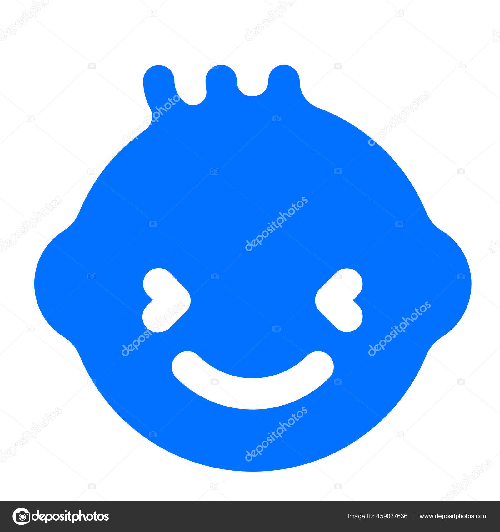Niño Emoticono Icono Risa Estilo Sólido Vector de stock #459037636 de ...