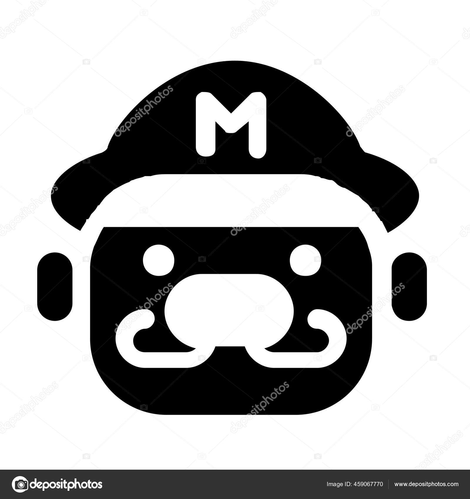 Avatar Mario Icono Del Juego Estilo Sólido Vector de stock por ...