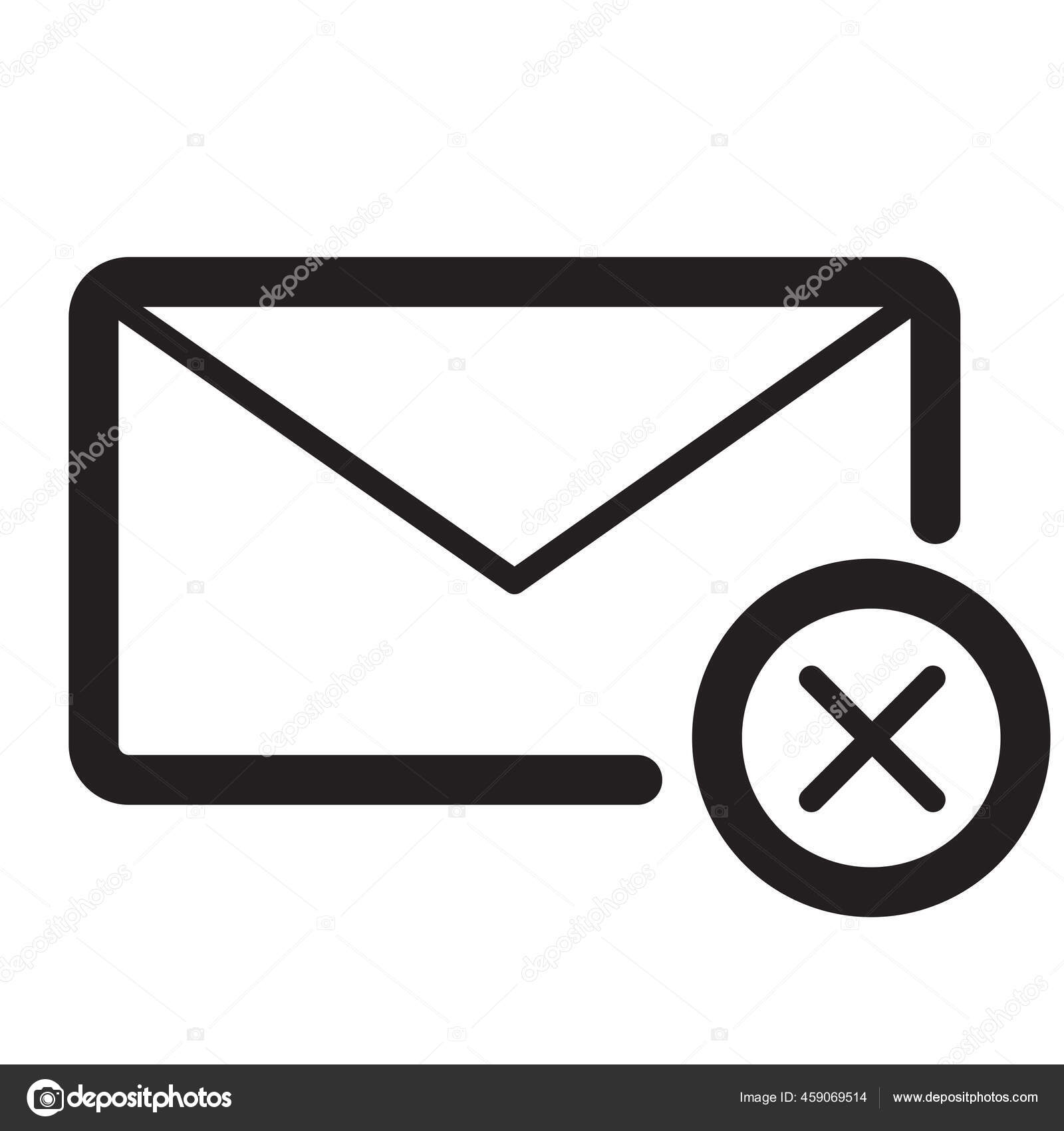 Cancelar Eliminar Icono Correo Electrónico Estilo Esquema Vector de ...