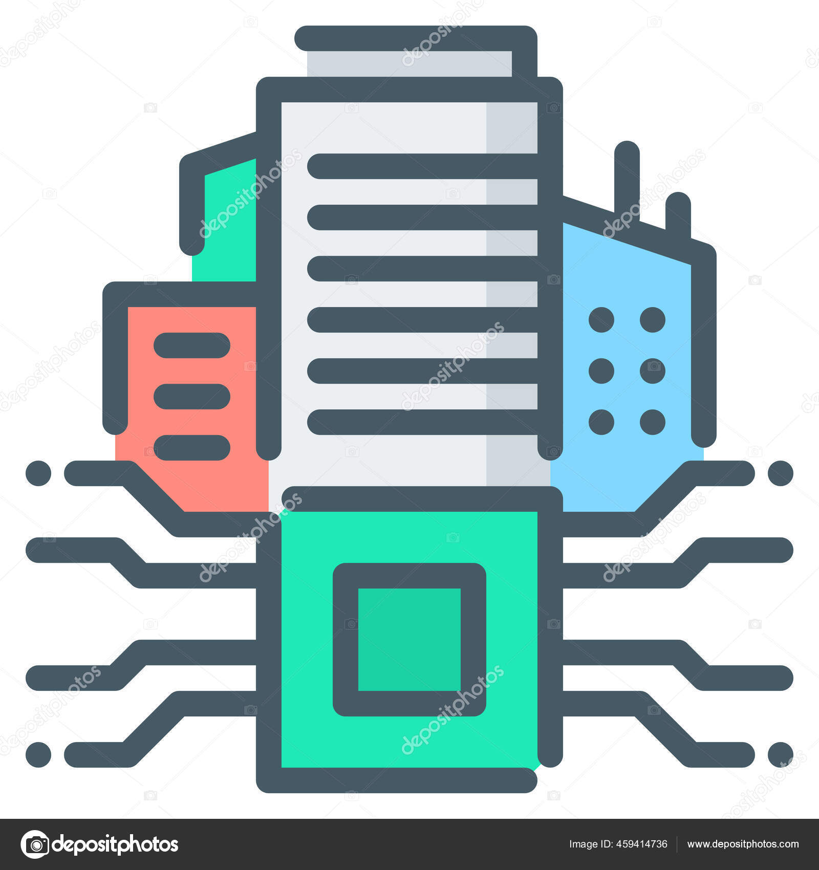 City Property Proptech Icon Architecture Urban Planning Category Vector ...