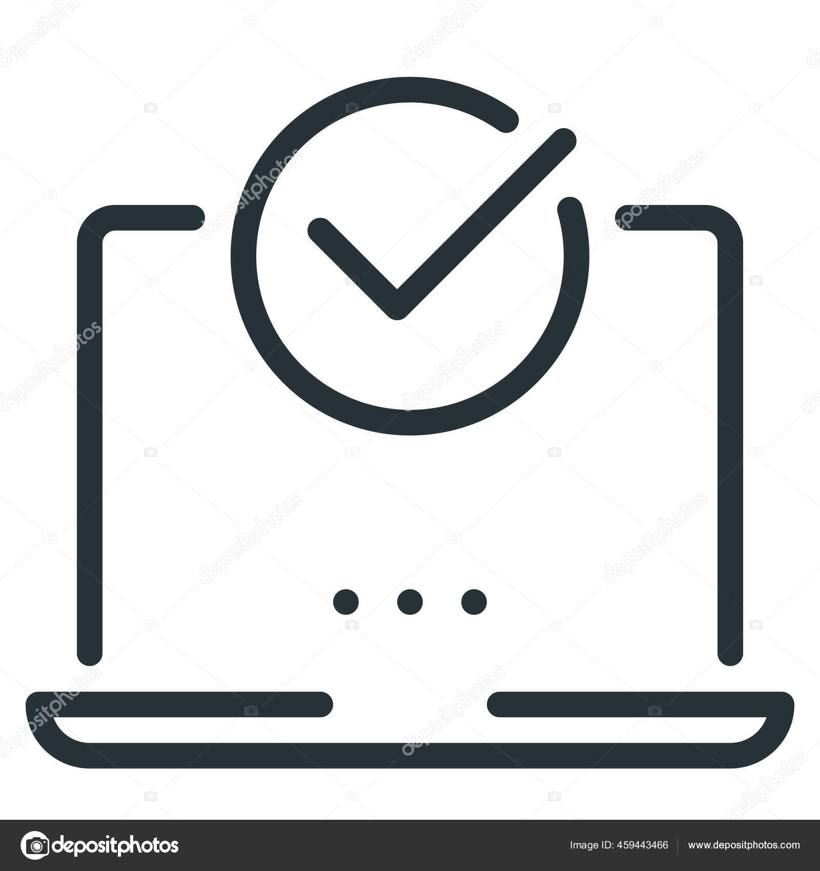Check Mark Laptop Tick Icon Stock Vector by ©iconfinder 459443466